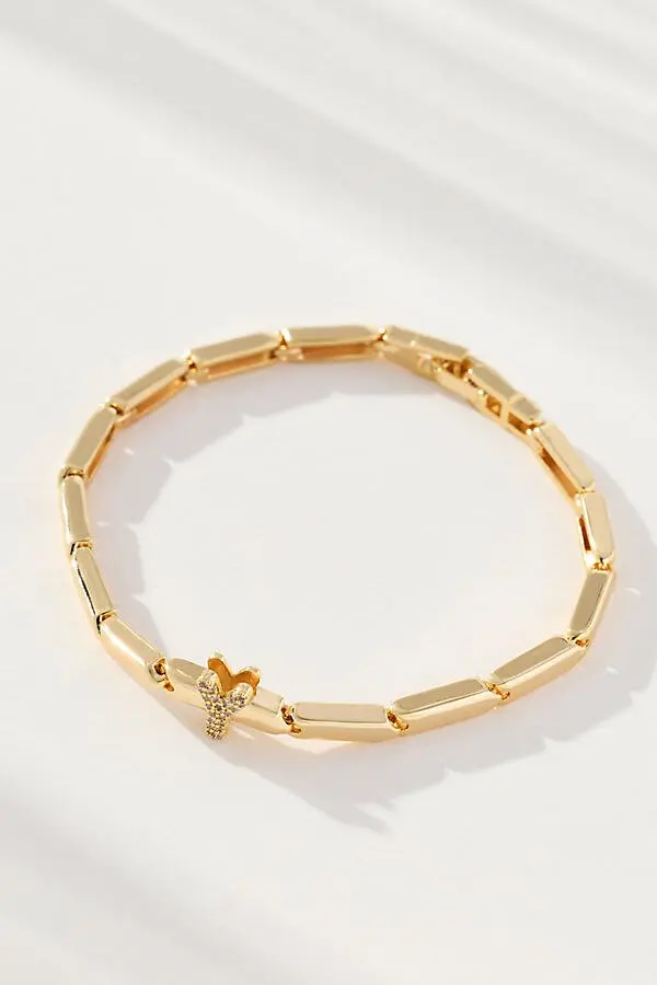 Anthropologie Crystal Linked Monogram Bracelet - Y