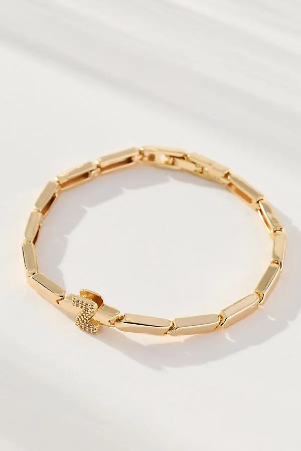 Anthropologie Crystal Linked Monogram Bracelet - Z