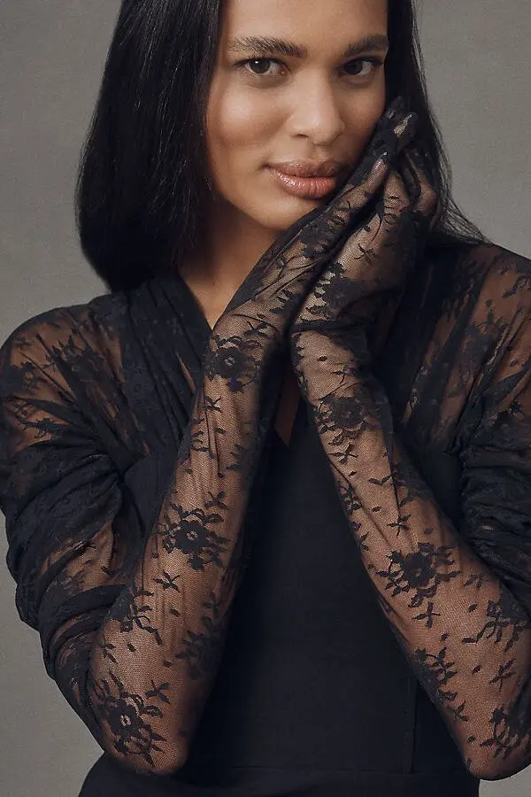 Endless Rose Lace Long-Sleeve Mini Dress In Black - 25% Off | Editorialist