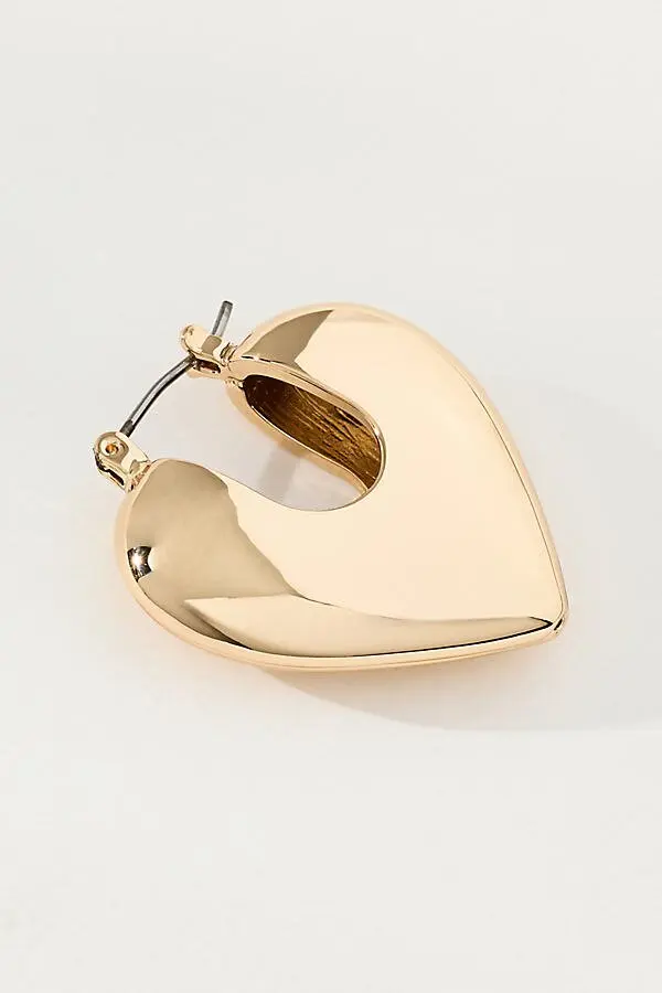 Anthropologie Puffy Heart Huggie Hoop Earrings