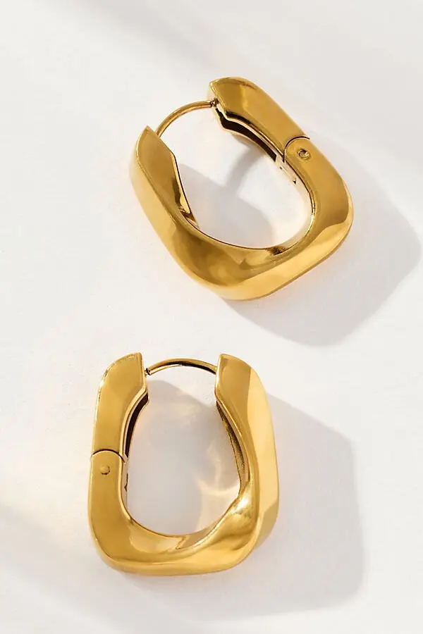 Anthropologie Water-resistant Huggie Earrings - Gold