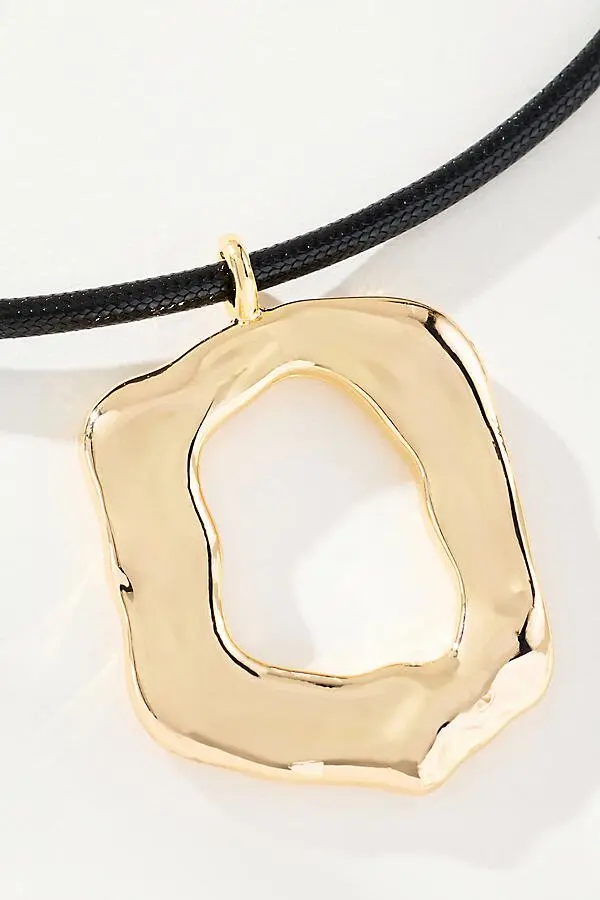 Anthropologie Round Pendant Cord Necklace