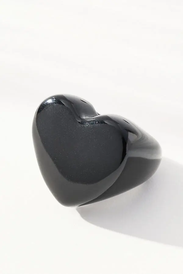 Clare V. Grande Heart Ring - Black