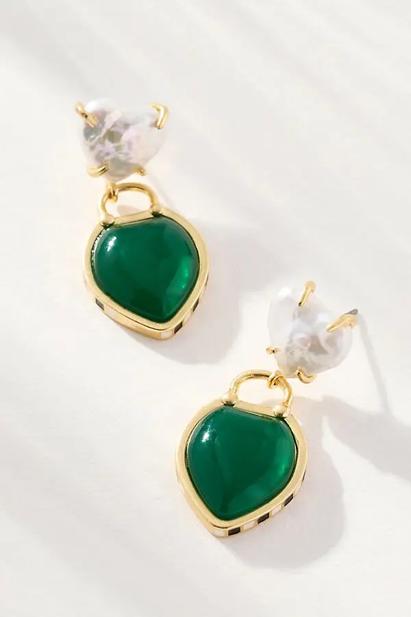 Clare V. Le Heartbreaker Earrings - Green