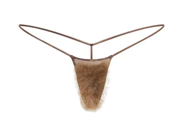 SKIMS Faux Hair Micro String Thong - Cocoa Brown Straight