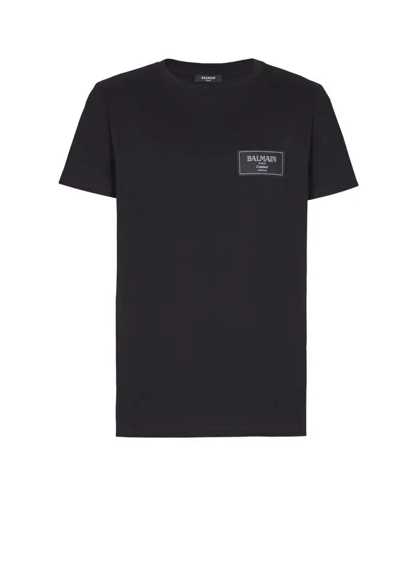 Balmain T-shirt With Couture Label - Black