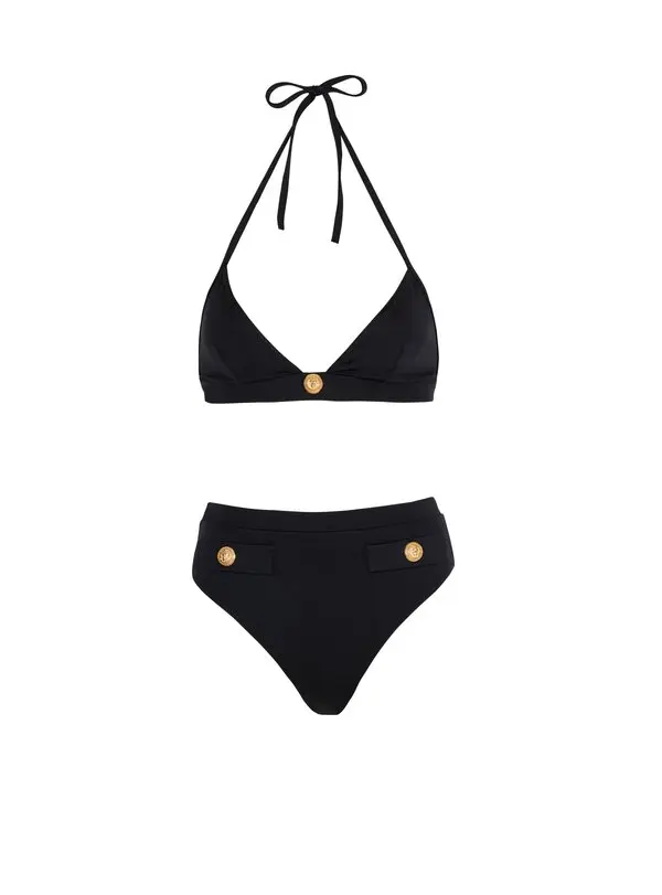Balmain Two-piece Swimsuit With Buttons - Black