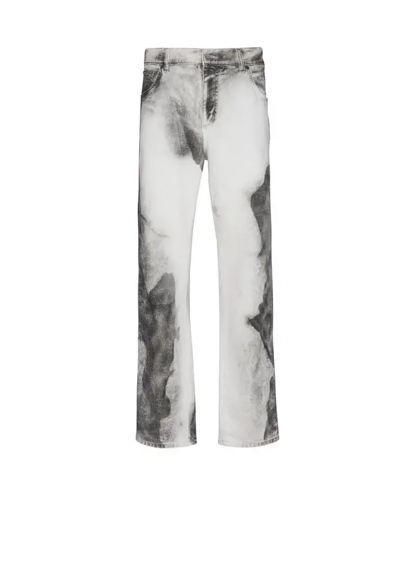 Balmain Regular-fit Jeans With Moon Print - White