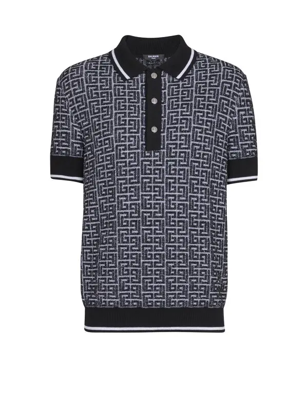 Balmain Pb Labyrinth Knit Polo Shirt