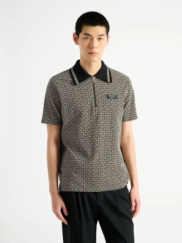 Balmain Monogram Polo - Black