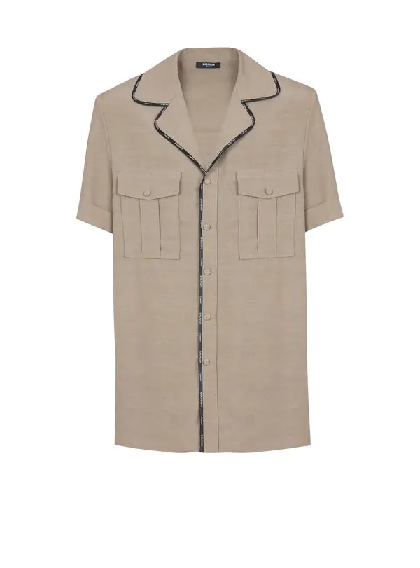 Balmain Cupro Pyjama Shirt With Pockets - Brown