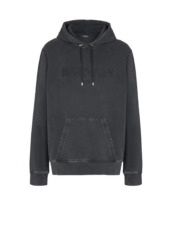 Balmain Embroidered Hoodie - Grey