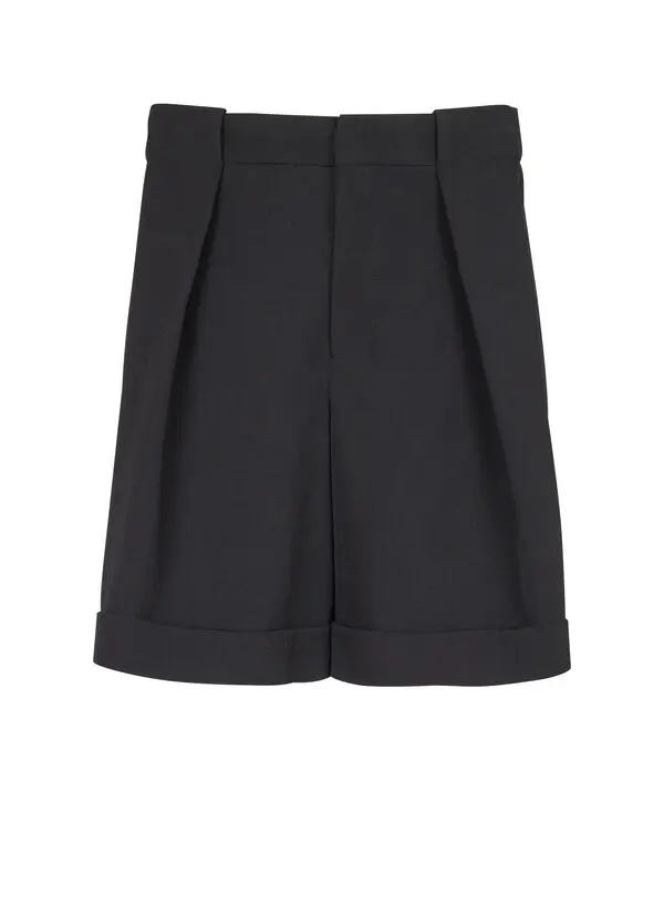 Balmain Pleated Gabardine Shorts