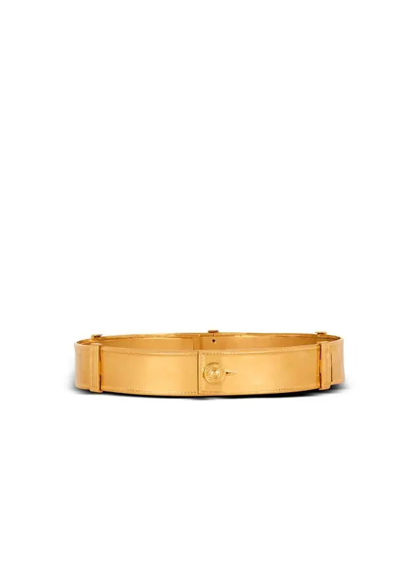 Balmain Brass Belt With Jeans Effect - Gold