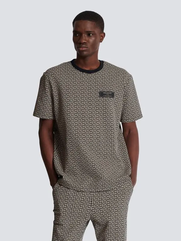 Balmain Pb Labyrinth Jacquard T-shirt - Black