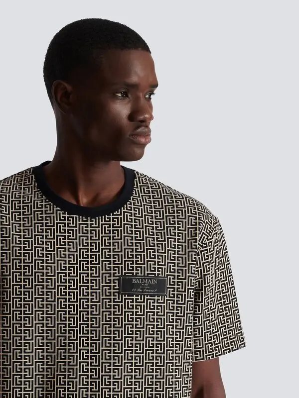 Balmain Pb Labyrinth Jacquard T-shirt - Black