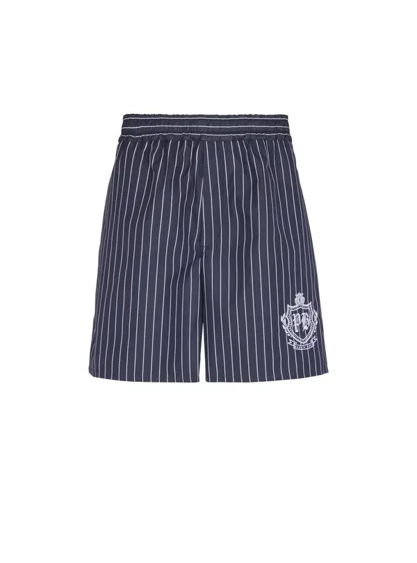 Balmain Striped Poplin Pyjama Shorts - Navy