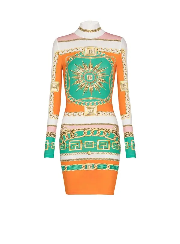 Balmain Short Printed Bodycon Dress
