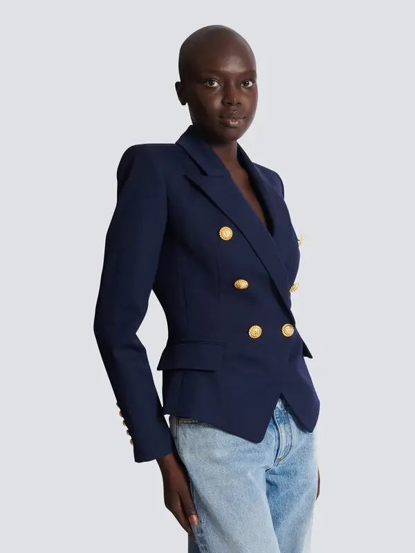 Balmain Fitted Wool Double-breasted Jacket