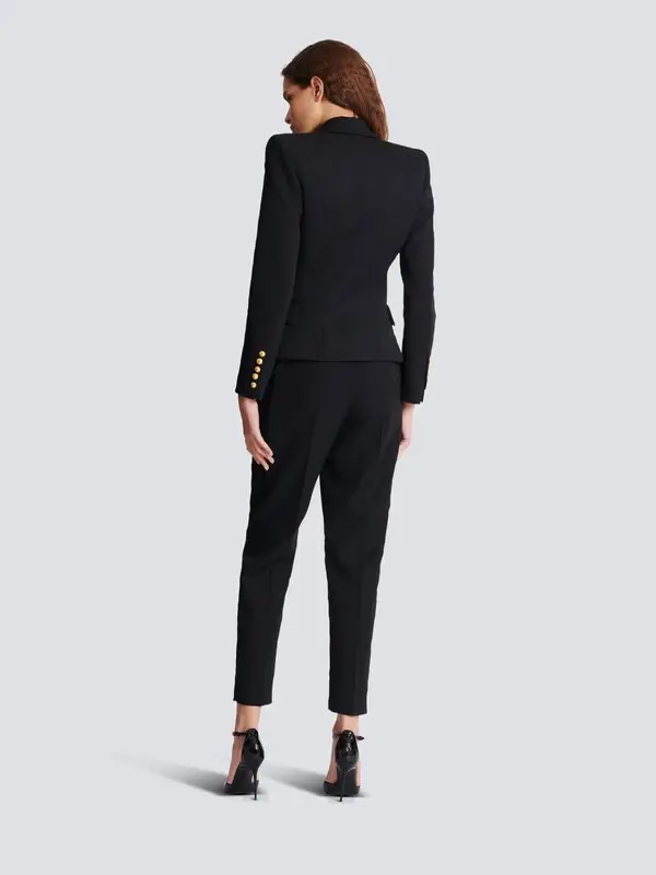 Balmain Grain De Poudre Fitted Jacket - Black