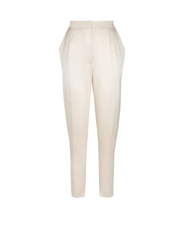 Balmain High-waisted Tailored Trousers - Beige