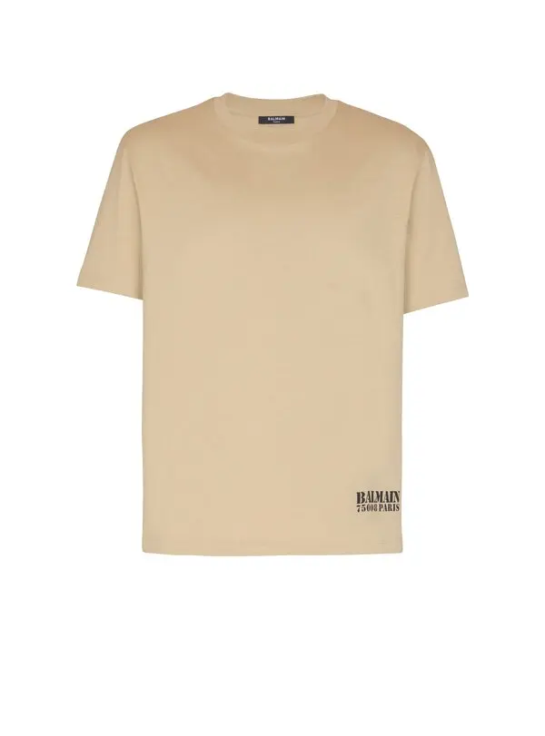Balmain Small Stamp Printed T-shirt - Beige