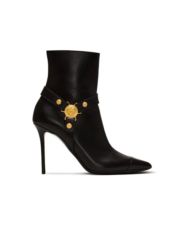 Balmain Heeled Calfskin Eva Ankle Boots