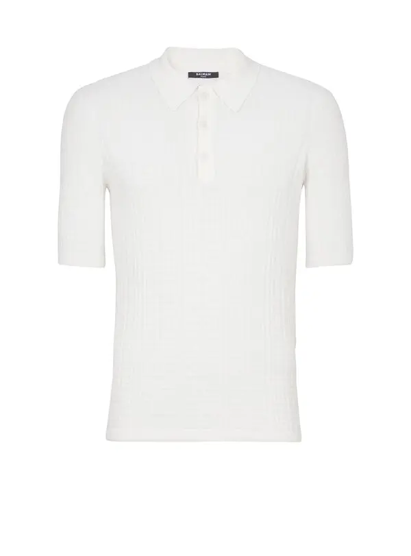 Balmain Monogram Knit Polo Shirt