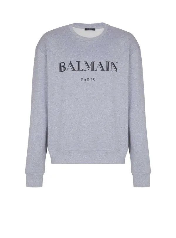 Balmain Printed Cotton Sweatshirt - Grey