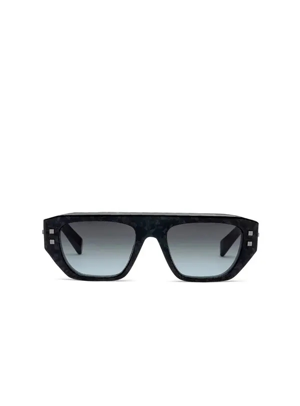 Balmain B-army Ii Rectangular Sunglasses - Black