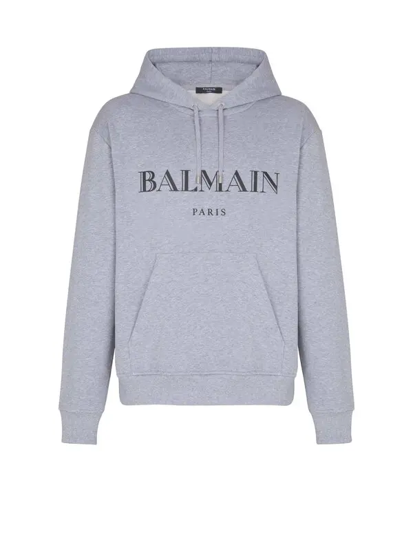 Balmain Printed Hoodie - Grey