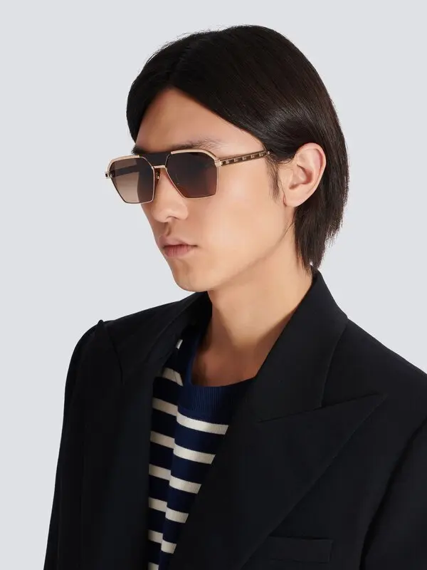 Balmain Sergeant Aviator Sunglasses - Brown