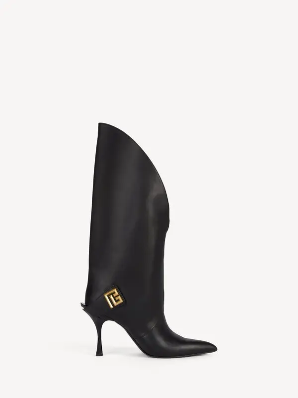 Balmain Twist Heeled Leather Boots