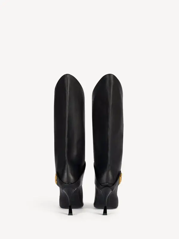 Balmain Twist Heeled Leather Boots