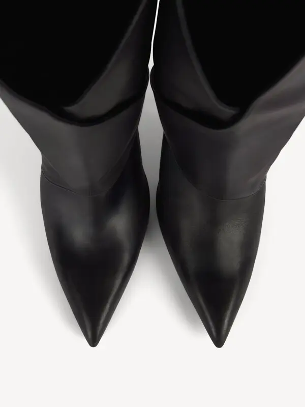 Balmain Twist Heeled Leather Boots
