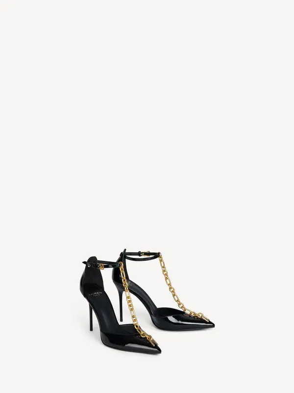 Balmain Sync Patent Leather Stilettos - Black