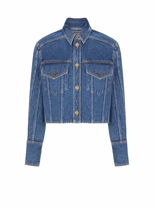 Balmain Cropped Denim Jacket