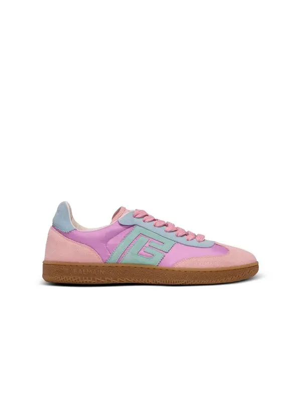Balmain Swan Suede And Nylon Sneakers - Multicolor