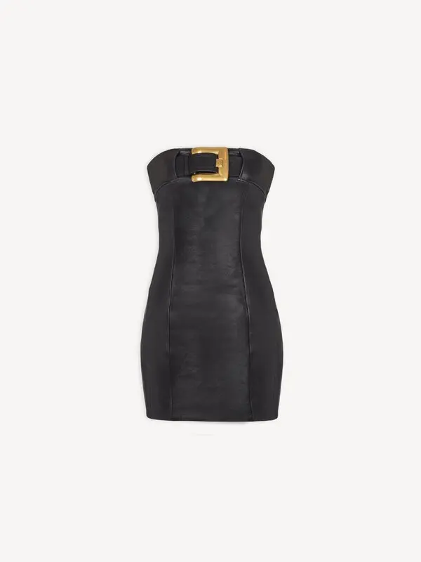 Balmain Bustier Dress With Anthem Belt - Black