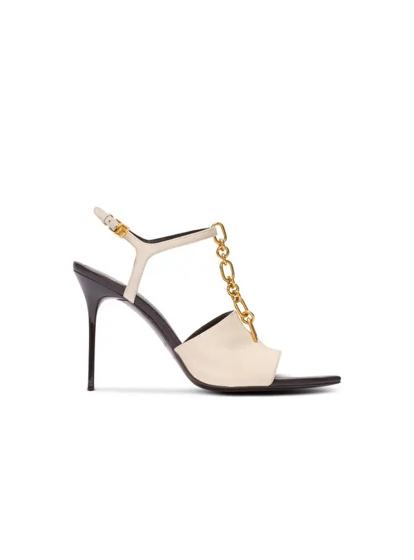 Balmain Sync Leather Sandals - Beige