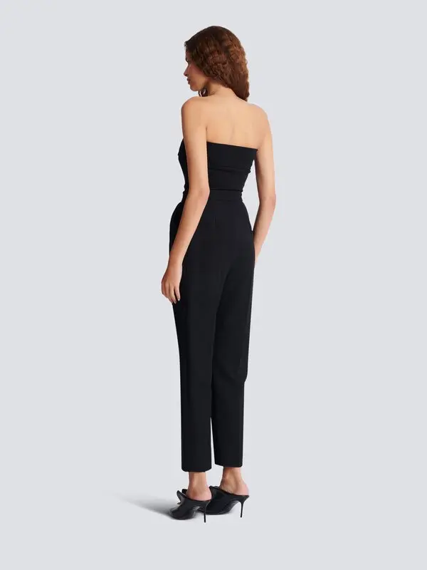 Balmain Crepe Bustier Bodysuit With Belt