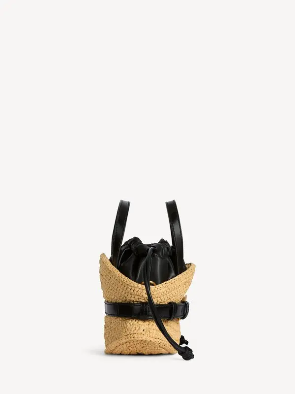 Balmain Shuffle Mini Raffia Bag - Brown