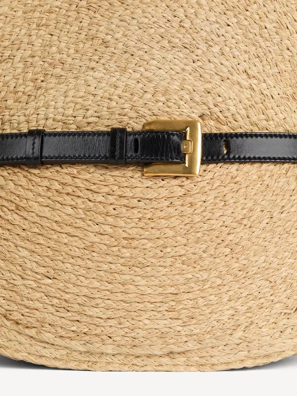 Balmain Shuffle Medium Bag In Raffia - Brown