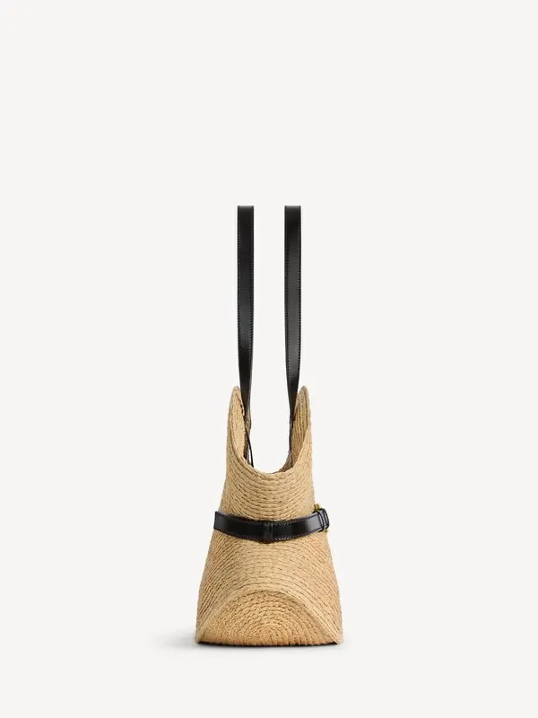 Balmain Shuffle Medium Bag In Raffia - Brown