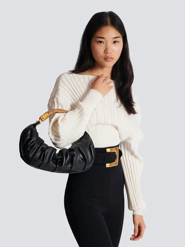 Balmain Medium Gathered Bag - Black