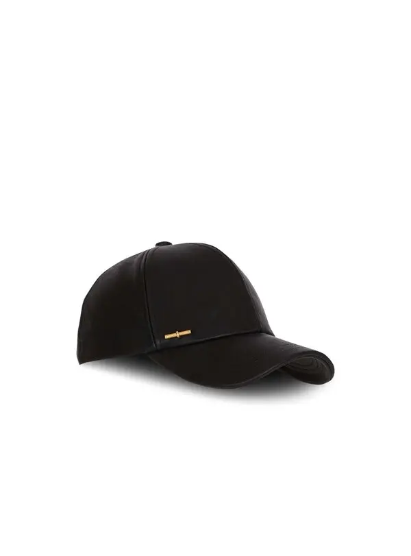 Balmain Lambskin Cap - Black