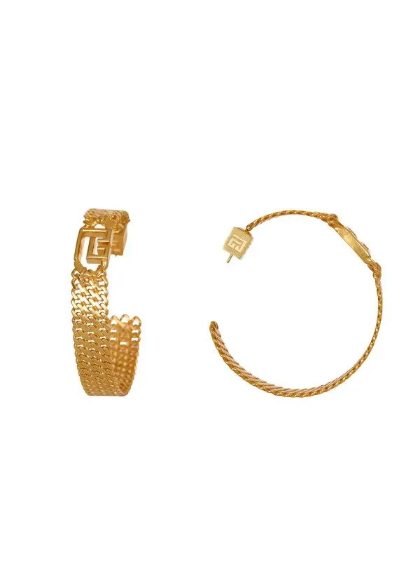 Balmain Sync Pb Hoop Earrings - Gold