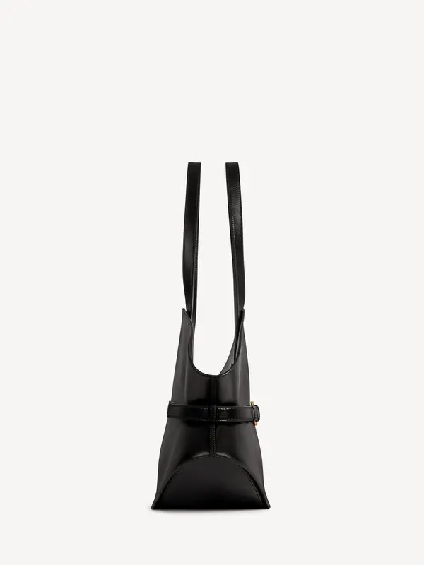 Balmain Shuffle Bag In Calfskin Leather - Black