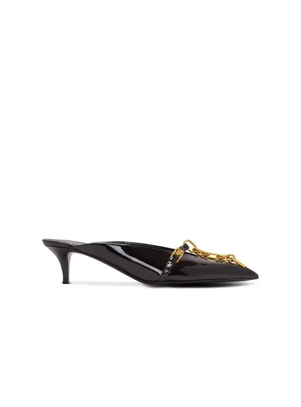 Balmain Sync Pointed Toe Mules - Black