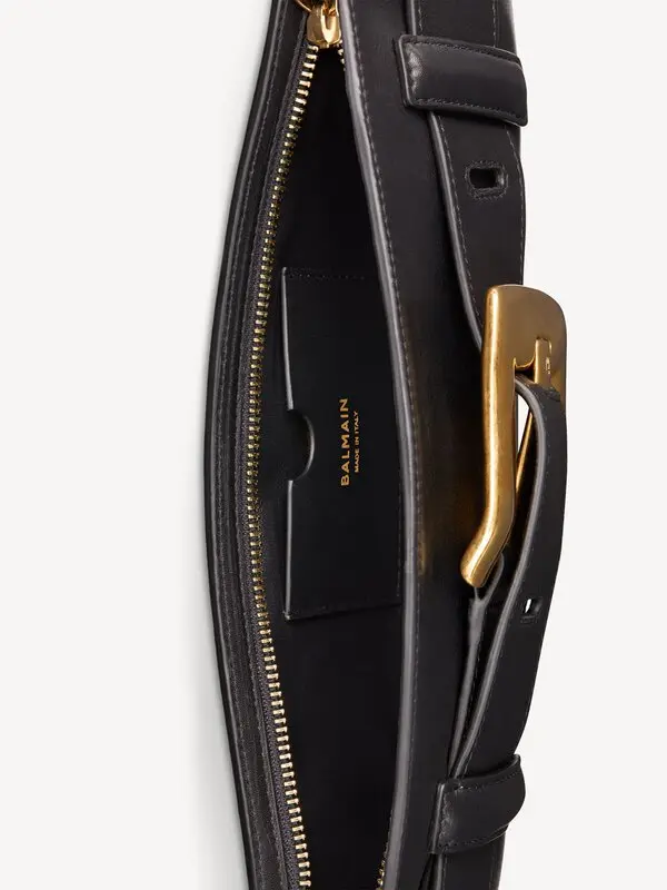 Balmain Anthem Calfskin Leather Clutch - Black